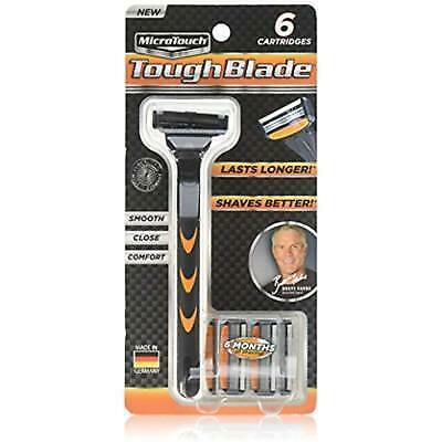 Micro Touch Tough Blade Razor With 6 Refill Cartridges Shaver Brett ...