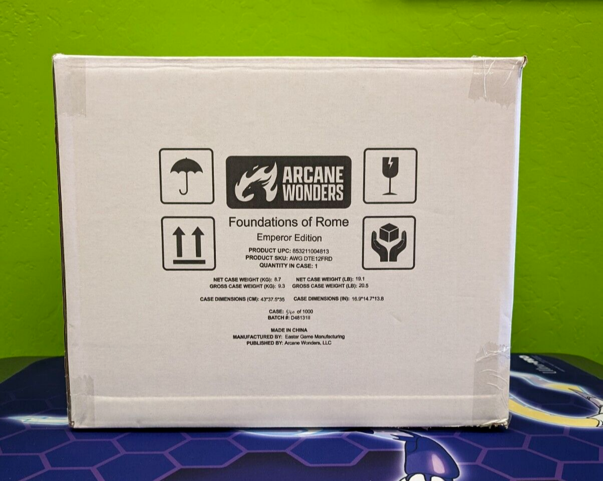 Foundations of Rome Kickstarter Emperor Pledge Board Game - SEALED New ...