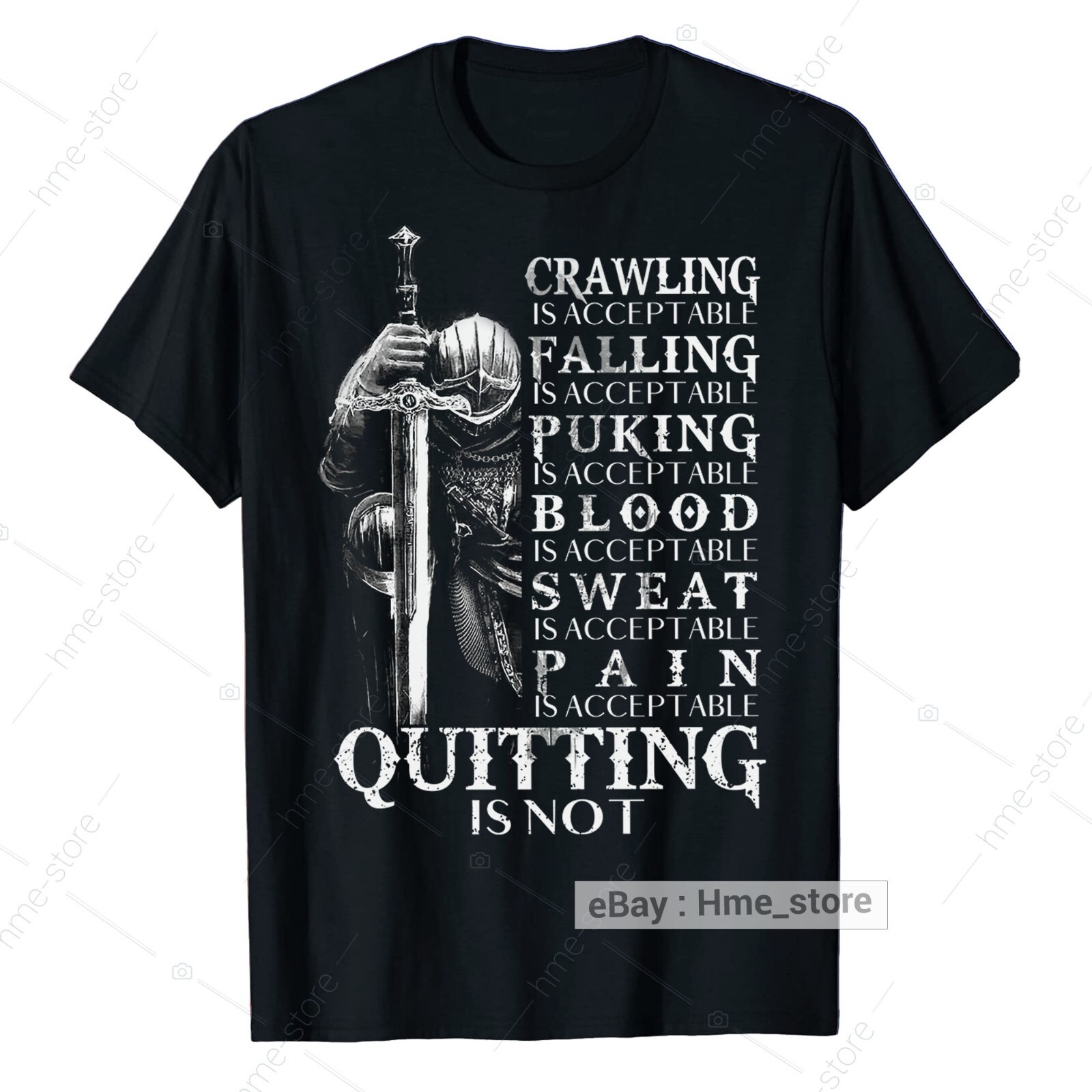 Knight Templar Pain Acceptable Quitting Is Not T-Shirt Christian ...