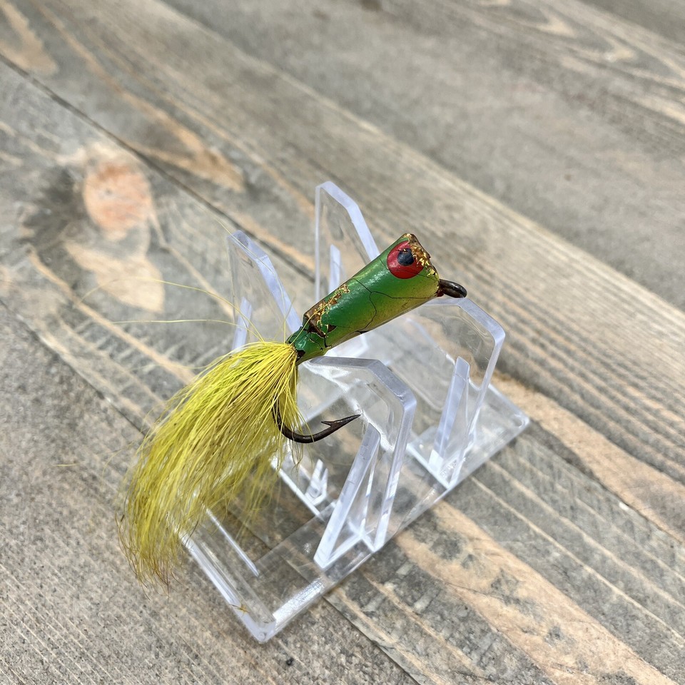 Vintage Wood Popper Lure Topwater Plug Frog Bass Panfish Fishing | eBay UK