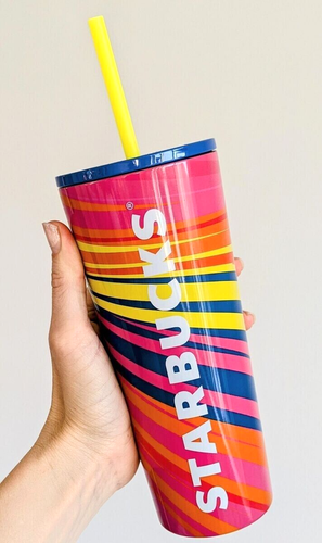 Starbucks Kalt Getränke Becher Metall Wiederverwendbar + Stroh 473ml ...