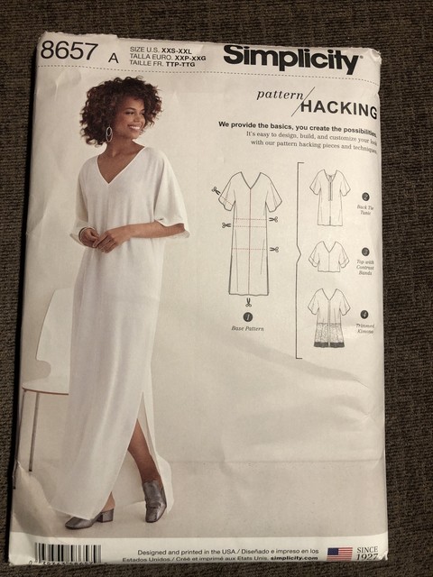Simplicity 8657 Sewing Pattern Xxs-xxl Hacking Tunic Top Dress Beach ...