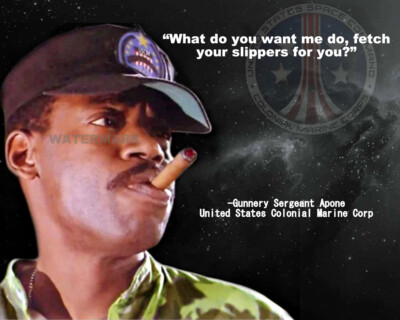 ALIENS GUNNERY SERGEANT APONE MOVIE QUOTE FETCH SLIPPERS PUBLICITY ...