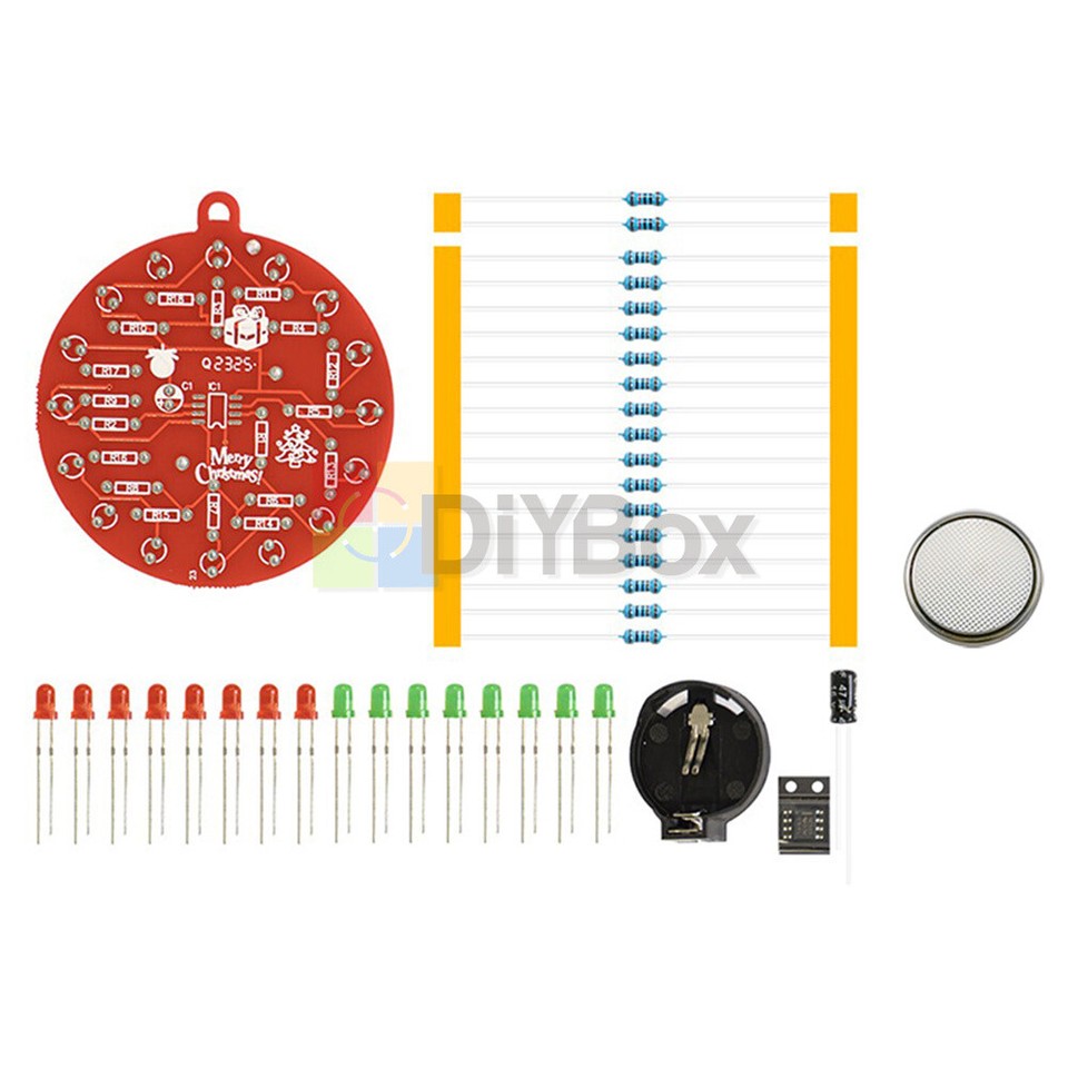 2x NE555 LED Christmas Tree Decoration PCB Soldering DIY Kit Red&Green ...