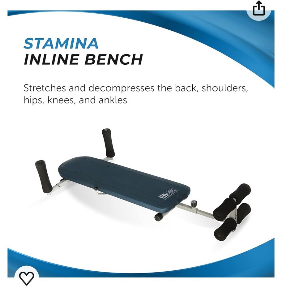 Stamina InLine Back Stretch Bench Upper And Lower Back Stretcher - No ...