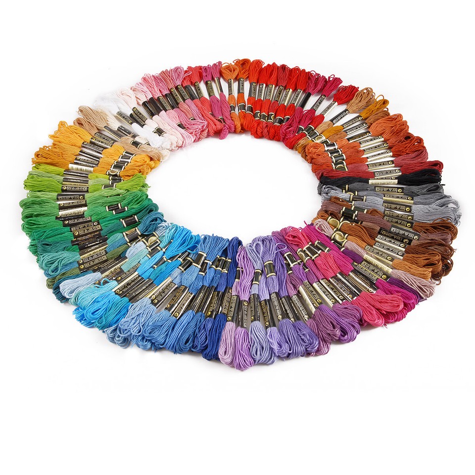 50Pcs 8M Random Color DMC threads Similar Thread Floss Skein Cross ...