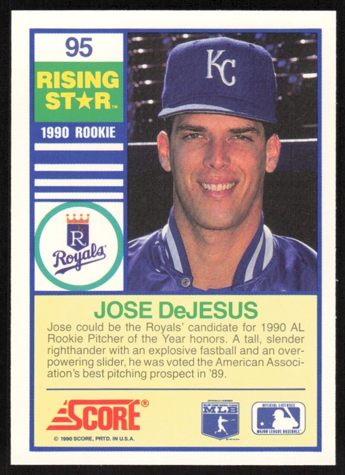 1990 Score Rising Stars Jose DeJesus #95 Kansas City Royals | eBay