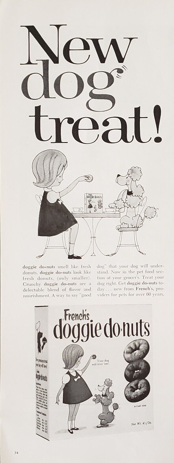 1966 French's Doggie Do-nuts Dog Treats Look Like Real Donuts Poodle ...