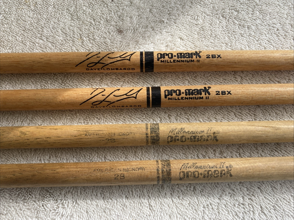 LOT OF 2 DRUM STICKS SETS RARE PROMARK LOMBARDO 2BX AND MILLENIUM 2B NYLON TIPS | eBay