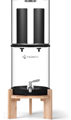 Gravity-Fed Water Filter System, Glass Water Purifier Countertop with 2 ...