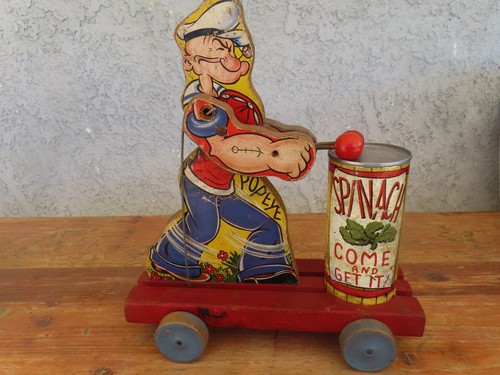 RARE Vintage 1930s POPEYE FISHER PRICE PULL TOY NUMBER 488 Working NICE ...