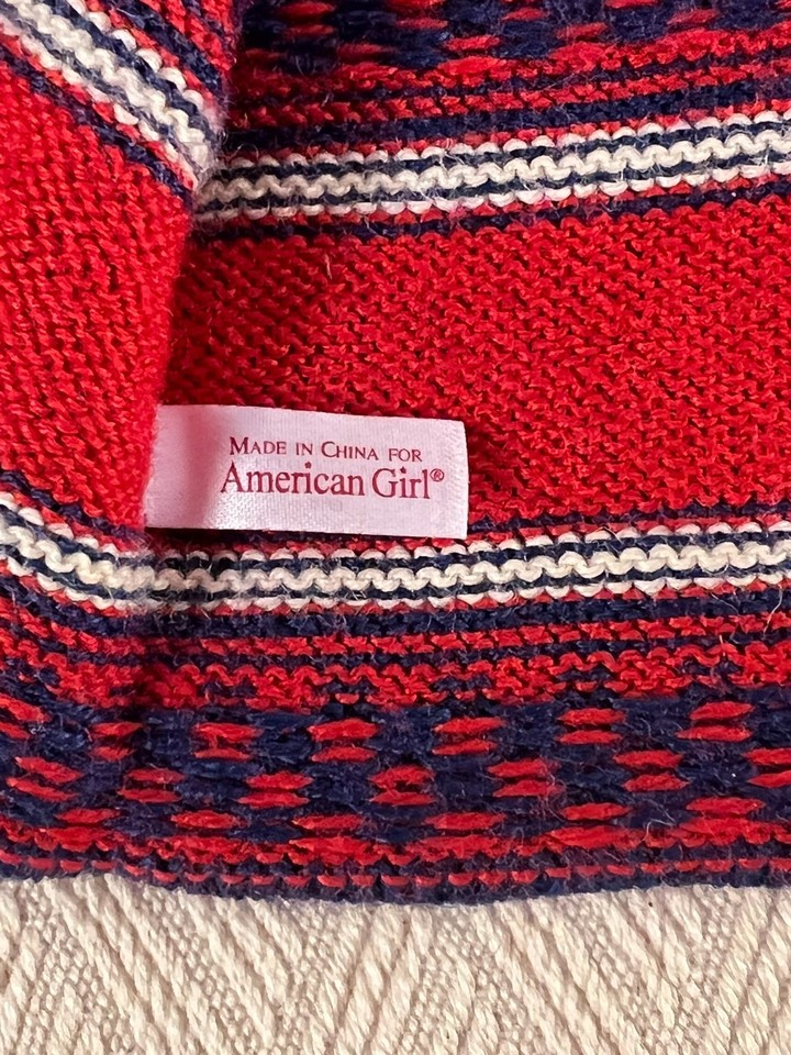 Cute American Girl Doll Sweater Red and Blue Sweater | eBay