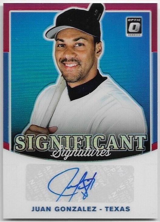 2019 Panini Donruss Optic - Significant Signatures Juan González #SIG ...