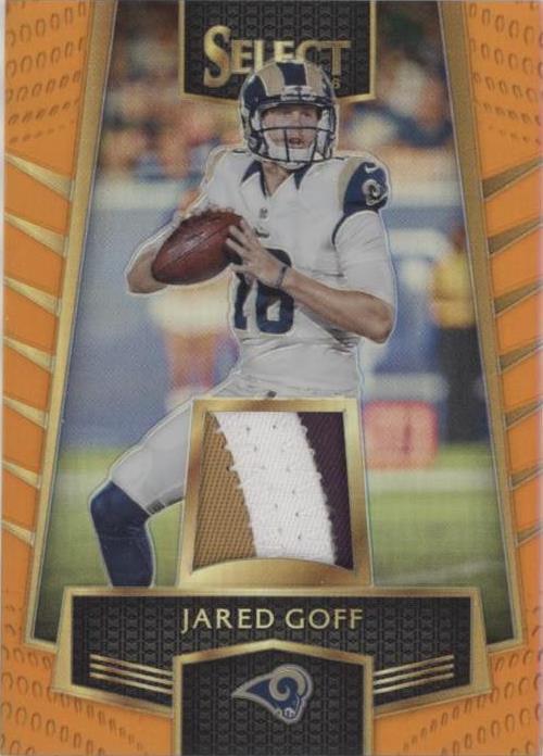 2016 Panini Select - Select Swatches Jared Goff #25 Orange Prizm /49 ...