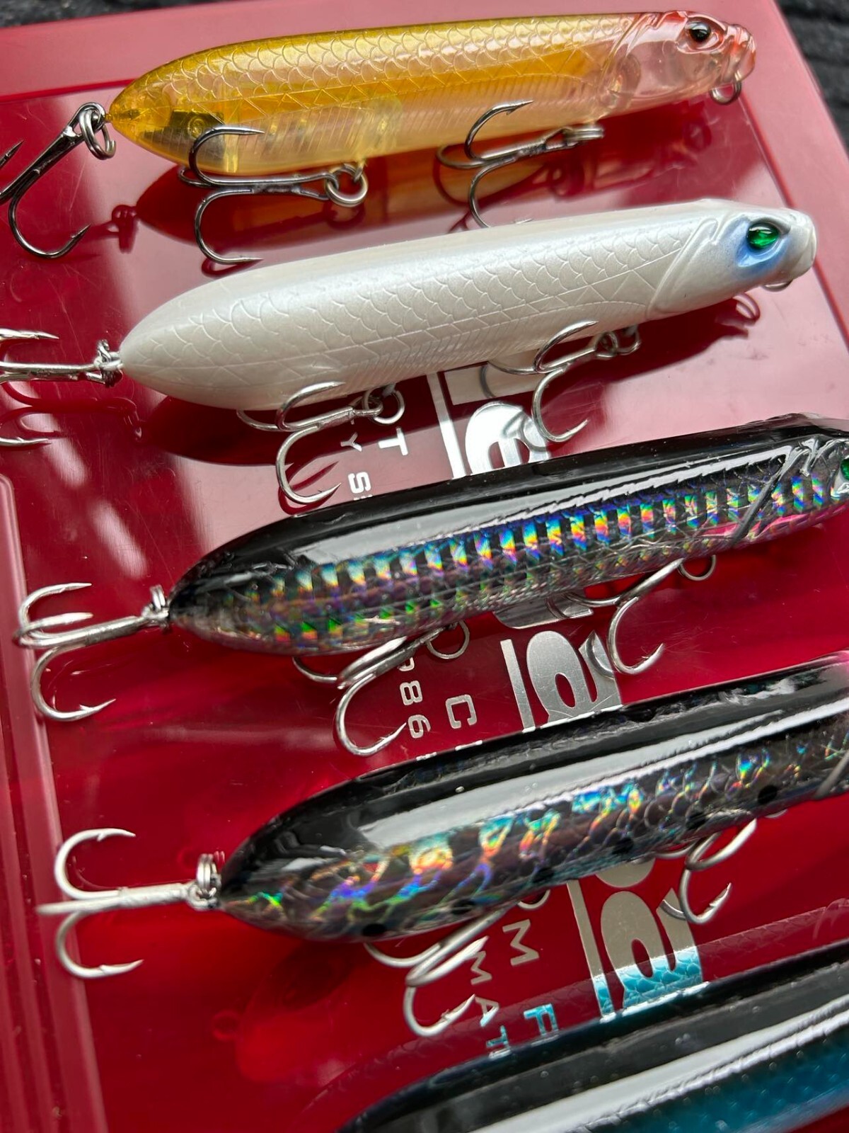 Surface Bass Popper Rattle Lures Six Set 100mm x 18g Surface Top Water ...