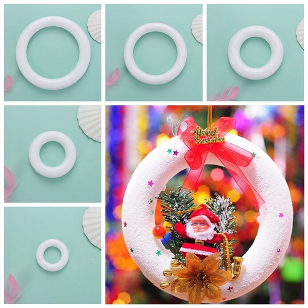 Polystyrene Flat Backed Festive Ring Wreath Garland Christmas Craft UK ...