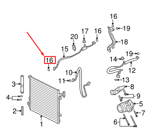 LR ENTDECKUNG L319 O-Ring der mittleren Wechselstromleitung JUU500010 ...