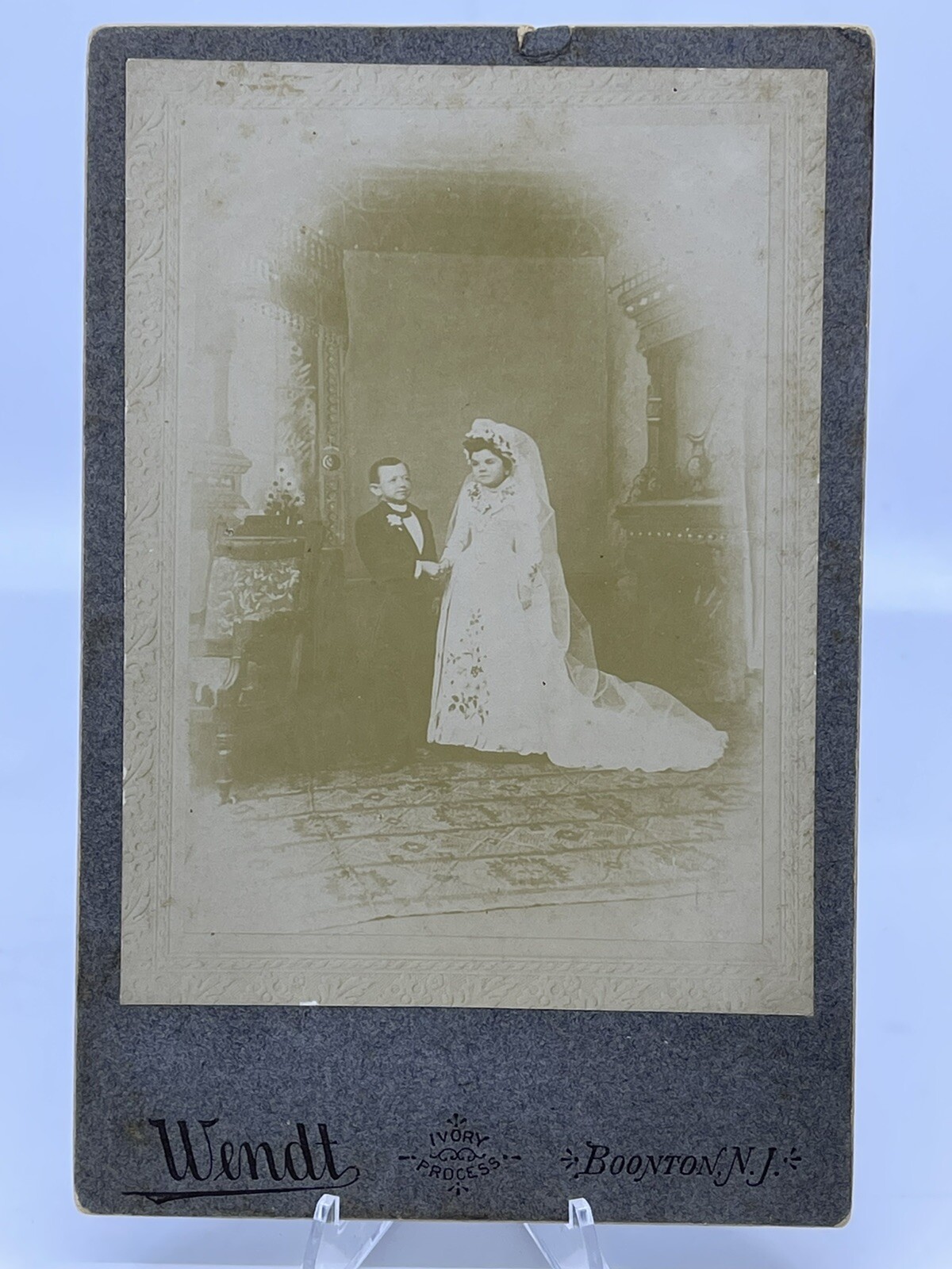 Boonton NJ Frank WENDT Photo CIRCUS MIDGET Mlle Coretta Wedding Antique ...