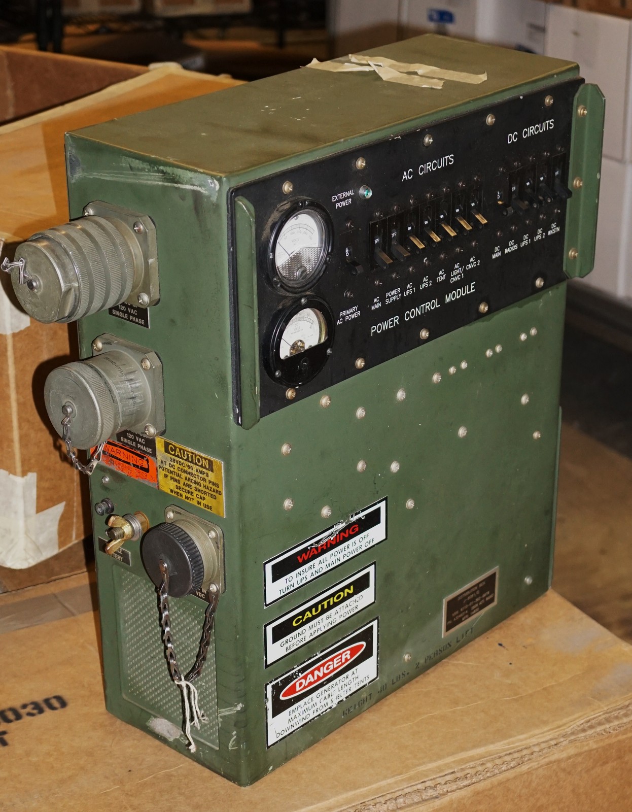 MILITARY J-6081 POWER BREAKER PANEL 120 VAC & 28 VDC MK-2722/G VAN ...