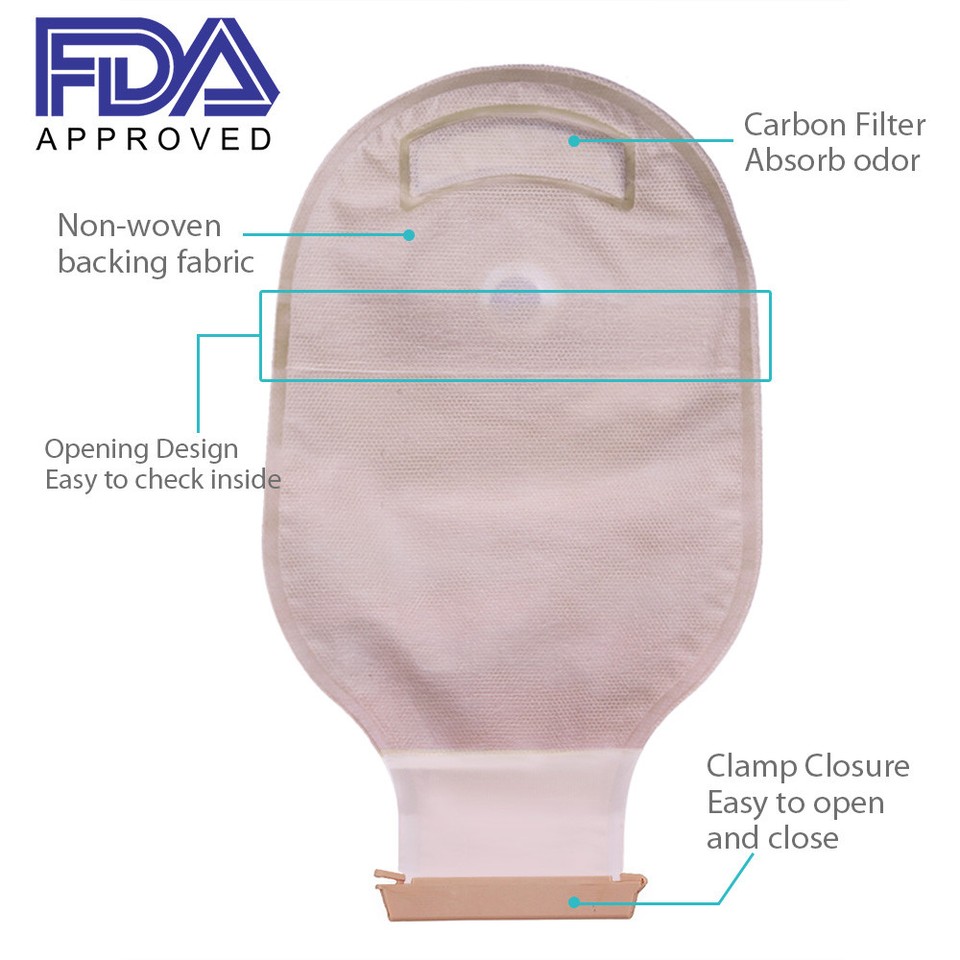 Ostomy Colostomy Ileostomy Stoma Drainable Pouch Bag Cut to Fit One ...