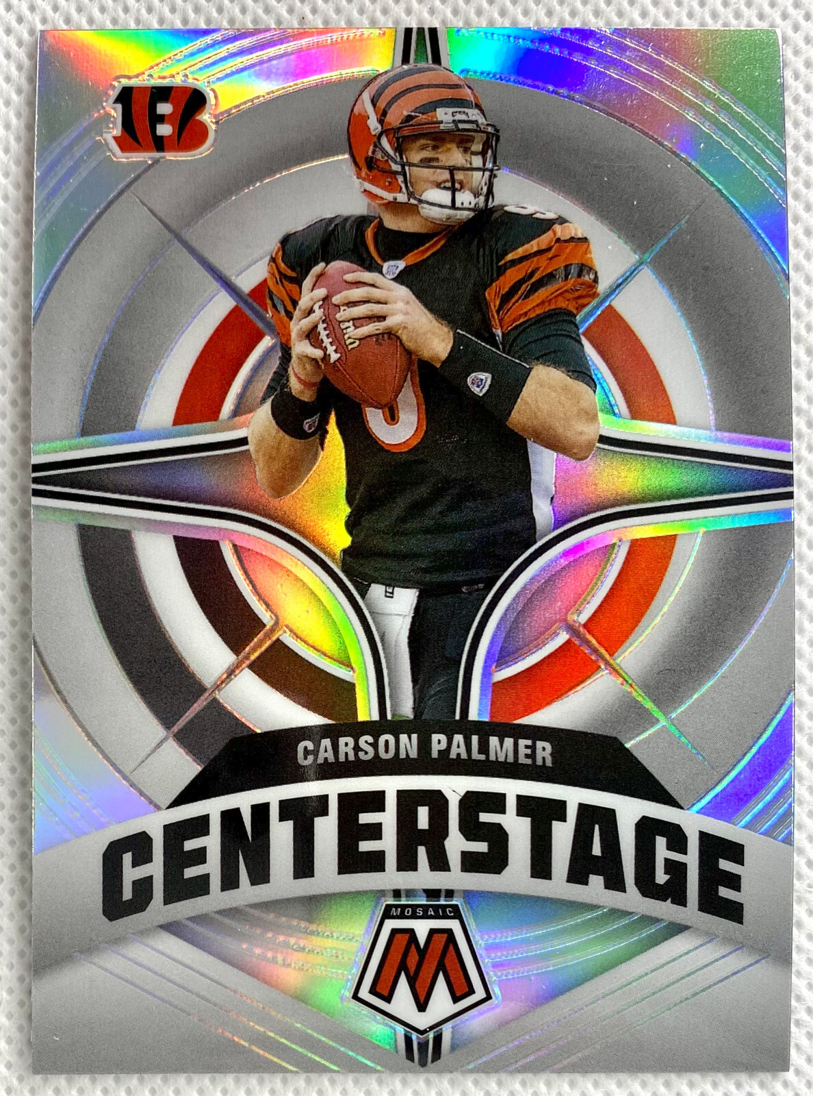2022 Panini Mosaic Carson Palmer Card #15 Silver Prizm Center Stage ...