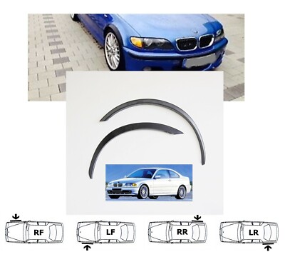 BMW 3 E46 wheel arch trims 4 pcs Black wing styling kit easy fit Coupe ...