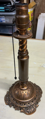 Vintage Copper Plated Lamp Base with Hubbell Acorn Pull Chain Socket | eBay