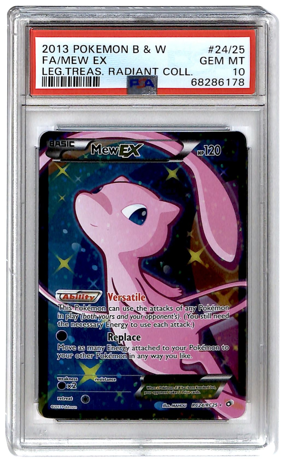 Mew ex 2013 Black & White: Legendary Treasures #RC24/RC25 Radiant ...