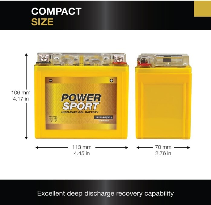 YTX5L-BS 12V 5AH Gel Battery Replacement for ES5L-BS, GTX5L-BS, PTX5L ...