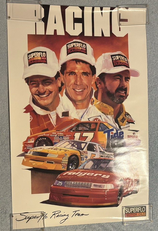 Hendrick Motorsports 1989 SUPERFLO Oil Racing Poster Waltrip,Schrader ...