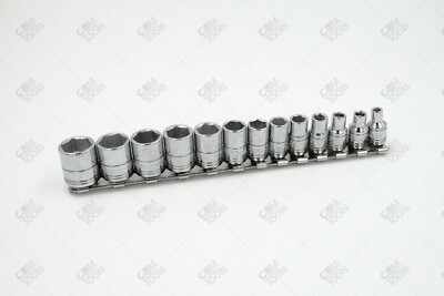 SK Hand Tools 1313 13pc 1/4" Dr. 6pt Standard Metric Chrome Socket Set ...