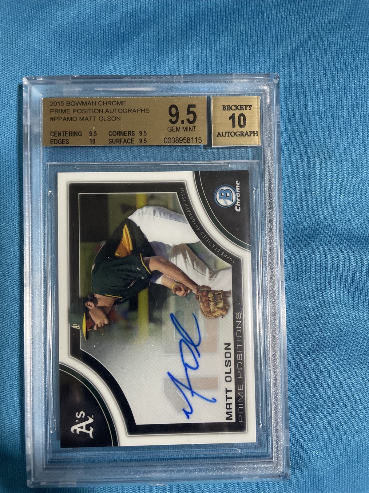 MATT OLSON 2015 Bowman Chrome RC Prime Position Autograph BGS 9.5/10 ...