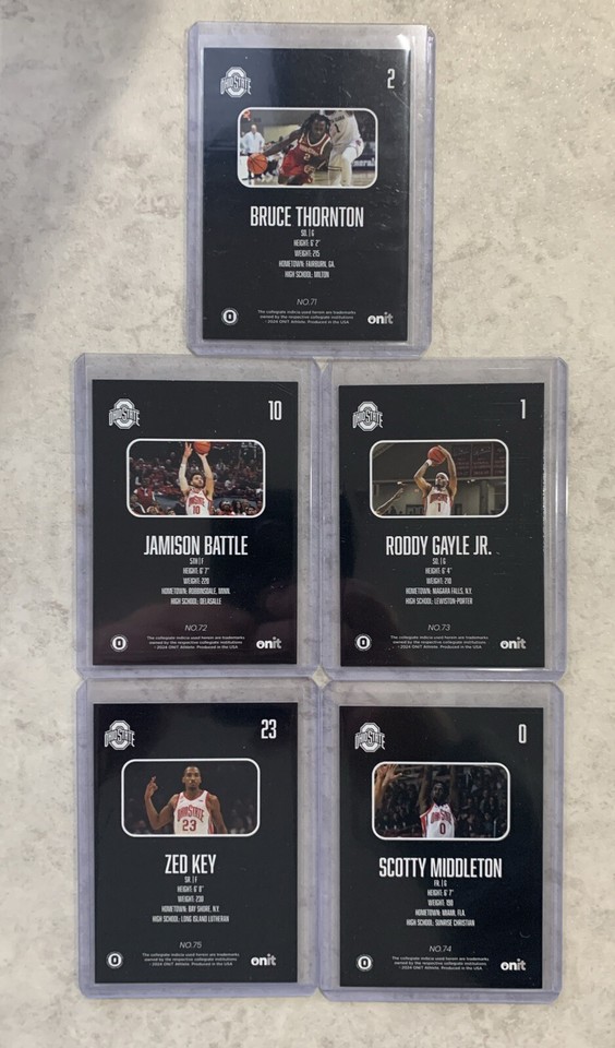 2023-24 ONIT Ohio State Buckeyes - BLACKOUT SP Insert set of 5 cards | eBay