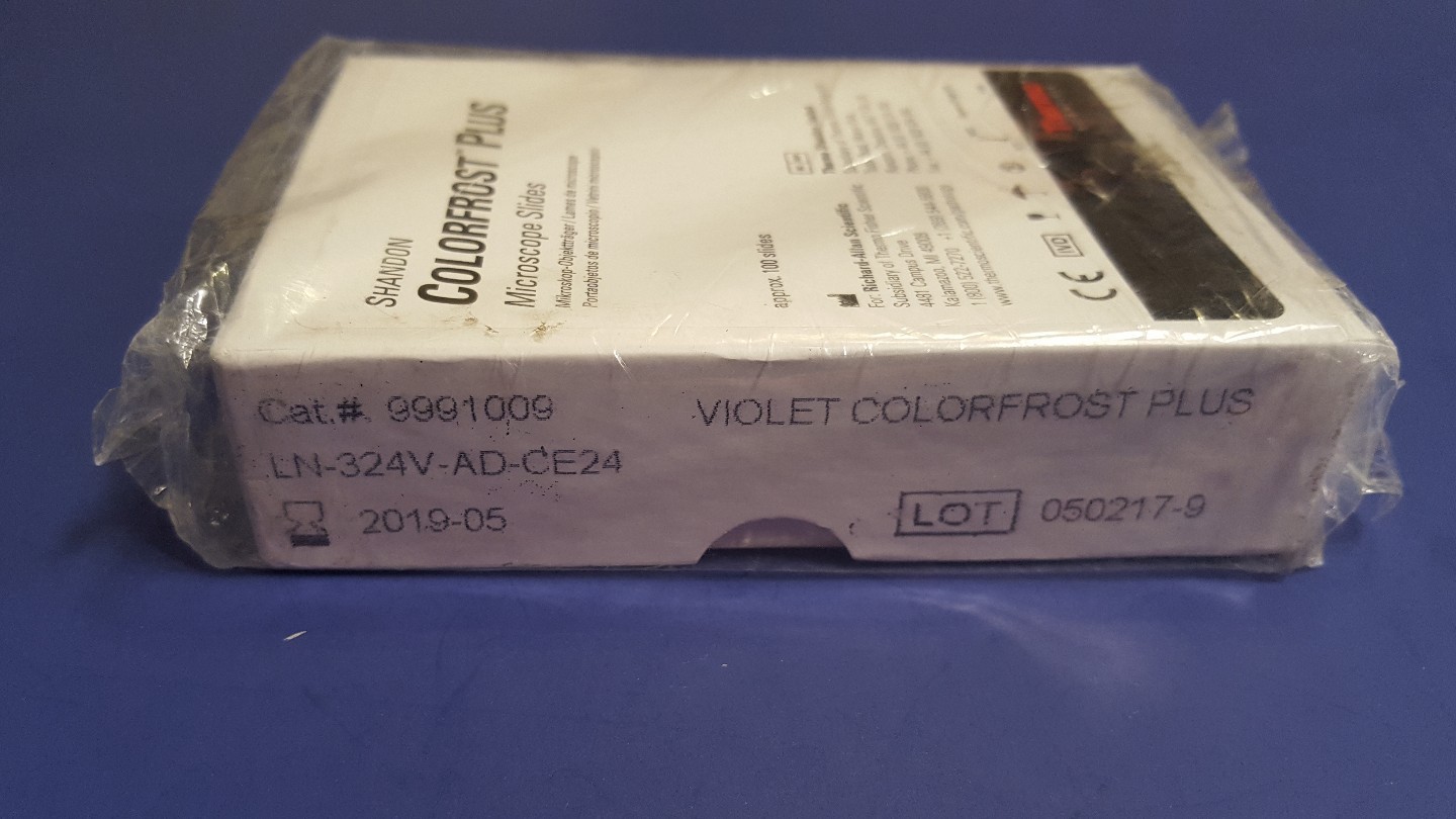 Shandon Colorfrost Plus Microscope Slides 100ct Violet Colorfrost Plus ...