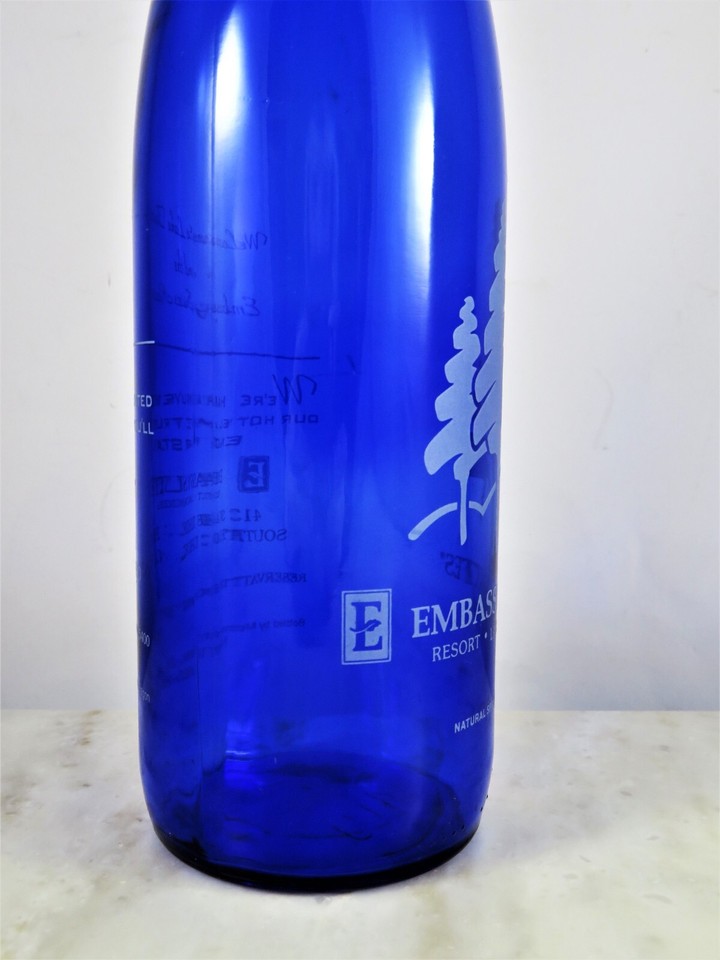 Empty Cobalt Blue Bottle Embassy Suites Lake Tahoe Natural Spring Water ...