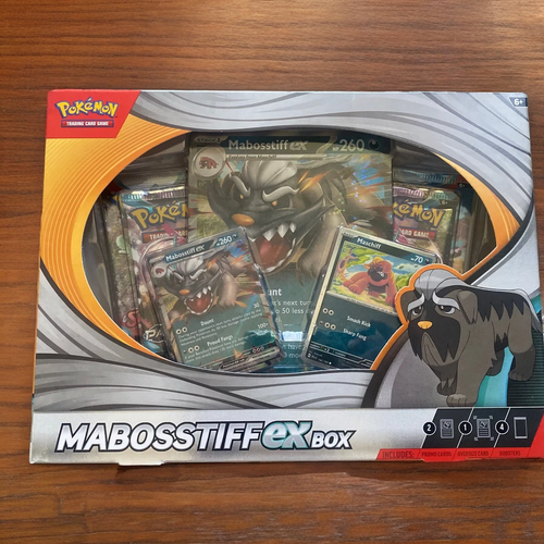 Pokemon TCG Mabosstiff ex Box w/ 4 Booster Packs, 3 Promo Cards New ...