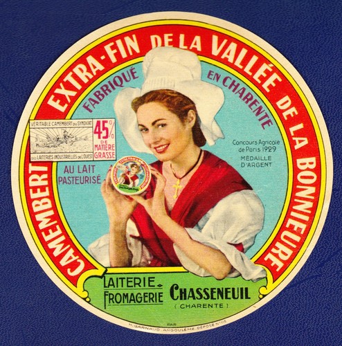 UNUSED VINTAGE FRENCH CHEESE LABEL (LAITERIE FROMAGERIE CHASSENEUIL ...