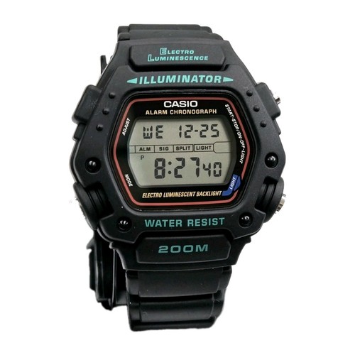 Casio Digital Men's Black Sport Watch DW290-1 DW290 200m WR DW-290 ...