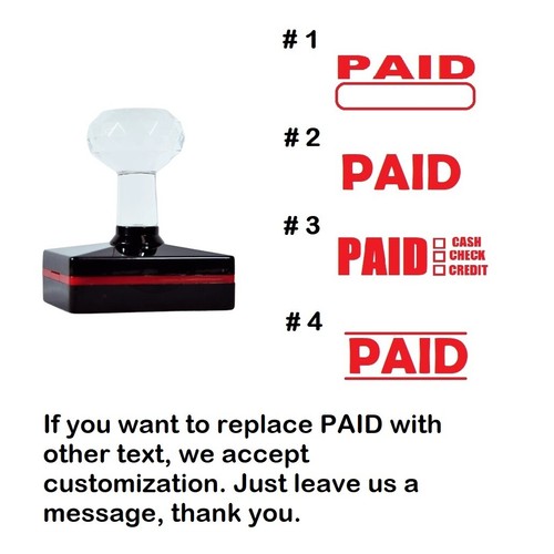 Rectangle Business PAID pre-Inked Stamps Custom Text | eBay