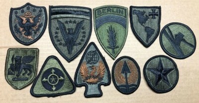 US Army Command OD Green & Black BDU style patch lot group GH | eBay