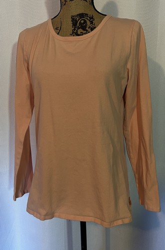 Duluth Trading Co Woman's Large Peach Round Neck Basic T Shirt Cotton ...