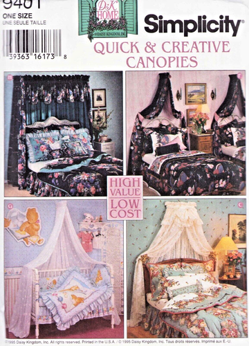 Bedroom Canopies Headboard Curtains DIY Sewing Simplicity # 9401 | eBay