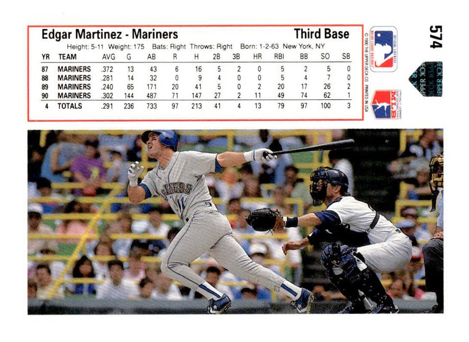 1991 Upper Deck #574c Edgar Martinez | eBay
