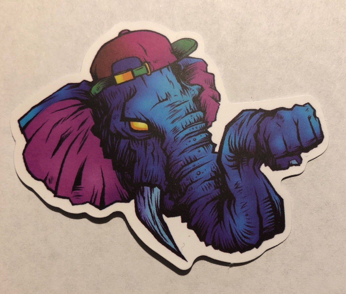 Gangsta Elephant Humor Skateboard Laptop Guitar Decal Sticker B4S | eBay