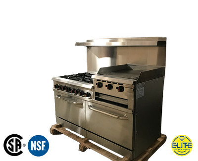 NSF 60'' Commercial Gas Range W/ Oven Griddle Cheese Melter New Grate ...