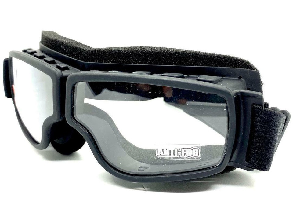 MOTORCYCLE Riding Padded Safety Protective GOGGLES Anti-Fog Lens Fit ...
