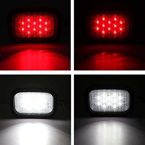 6Pcs 5"x3" Rectangle LED Stop/Turn/Tail/Brake & Backup Reverse Truck ...