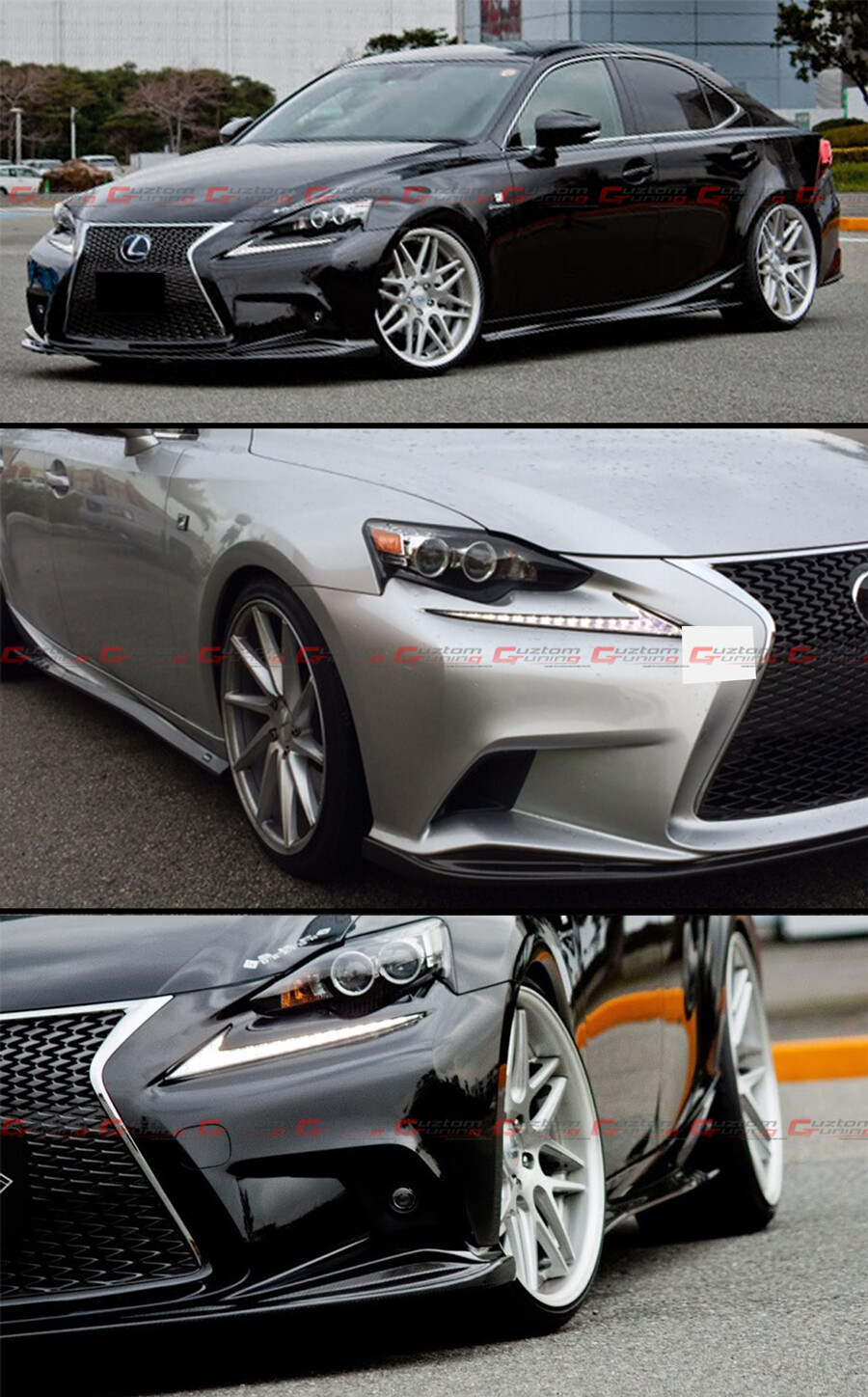 FOR 14-16 LEXUS IS250 IS350 F-SPORT JDM FRONT BUMPER SPLITTER +REAR ...