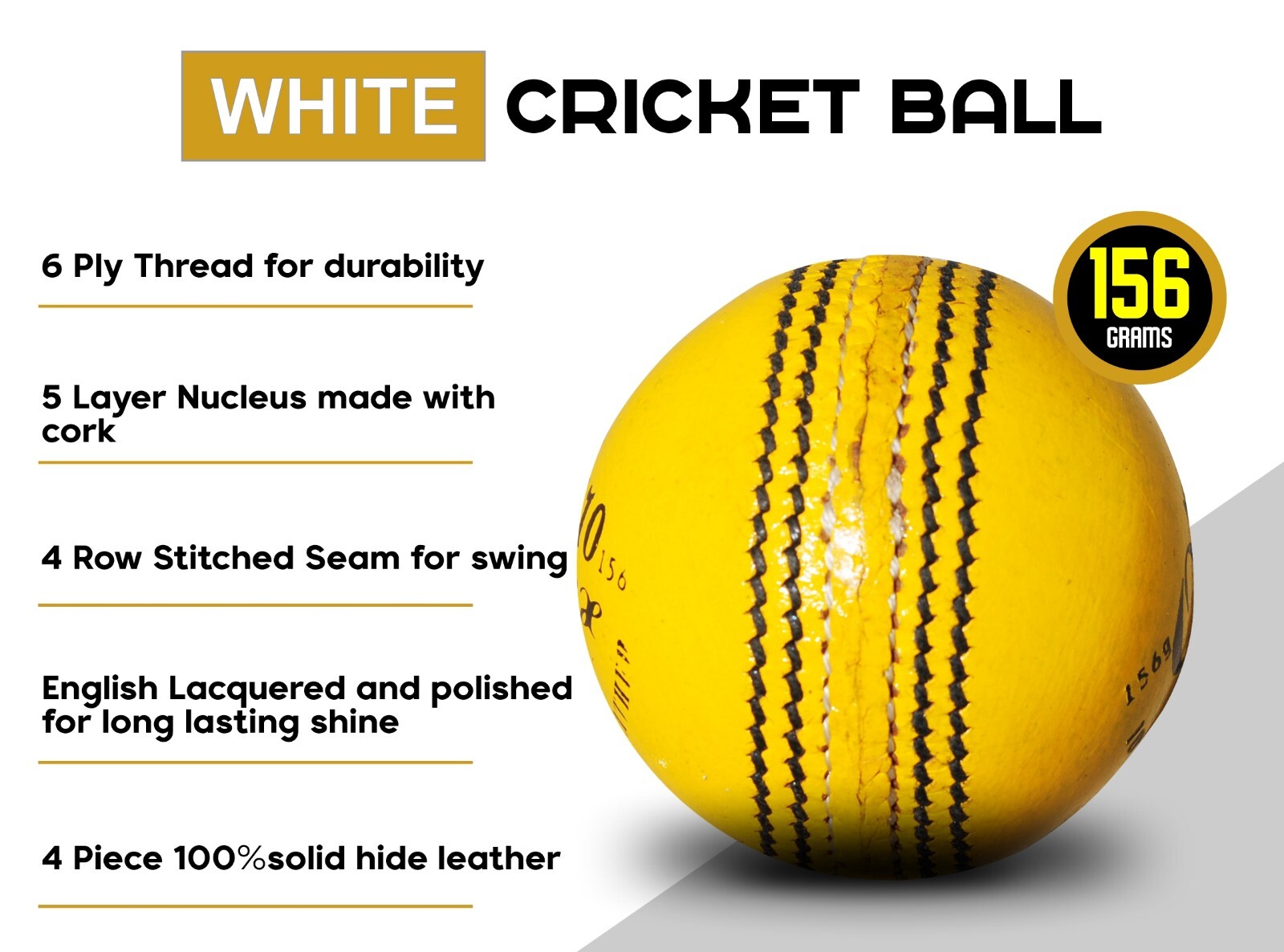 Cricket Balls 6x Leather Hard Ball 5.5oz T-20 Match Indoor/Outdoor ...