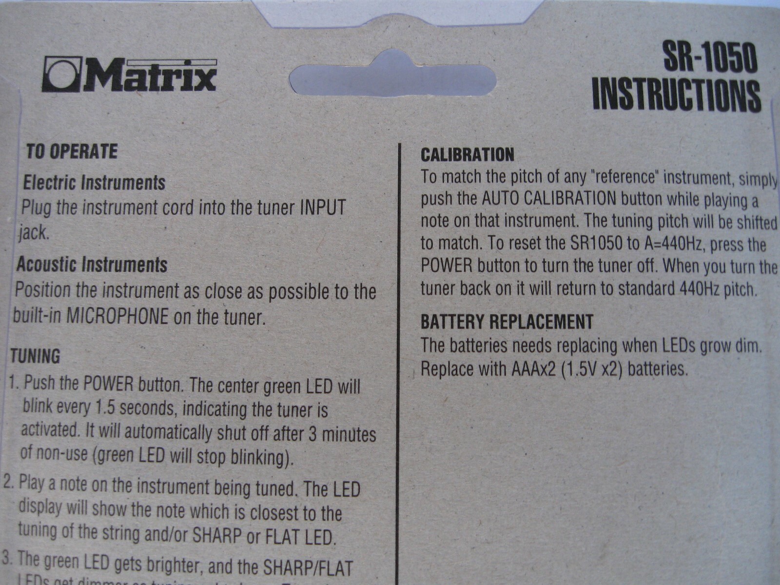 New Matrix SR-1050 Chromatic All Instrument Tuner SEALED | eBay